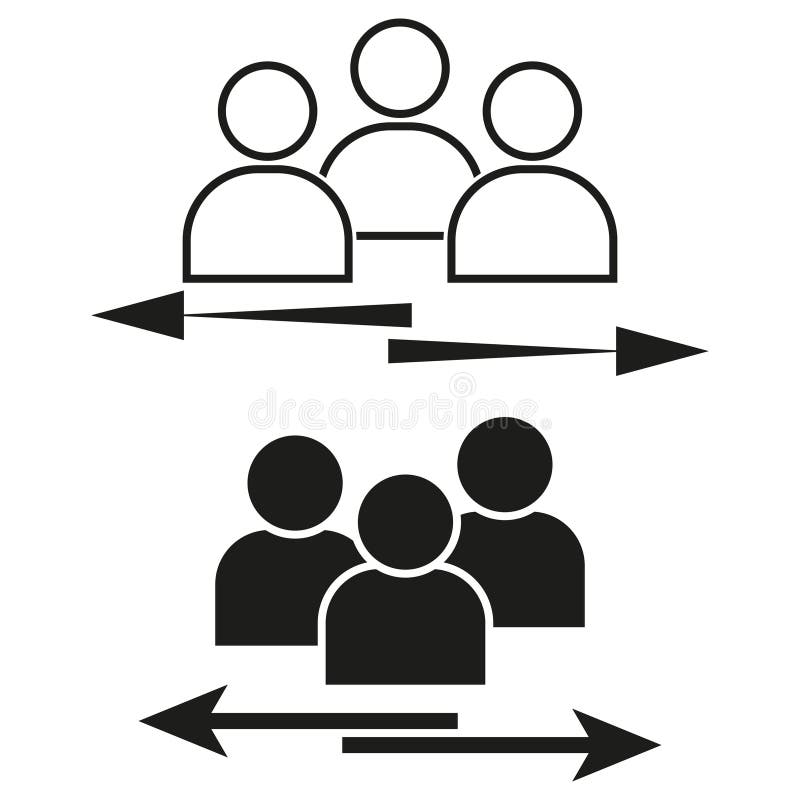 Interaction Icon. Group Arrows Symbol. Directional Vector Shape. Black ...