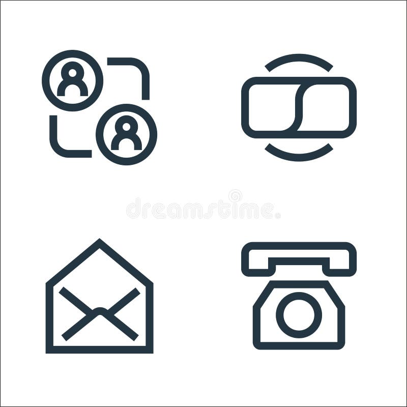 Interaction Line Icons. Linear Set Stock Vector - Illustration of ...