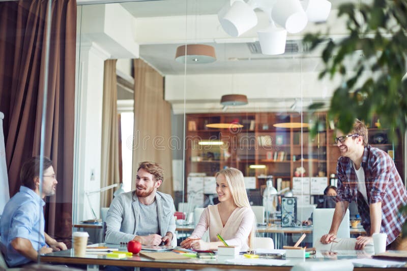 Interaction in office stock photo. Image of adult, consulting - 53141400