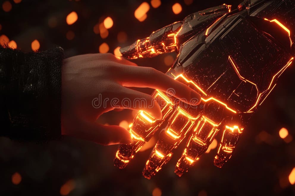 The Interaction between a Robot Hand and a Human Hand Signifies the ...