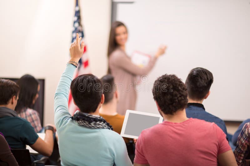 Interaction of Student and Teacher Stock Image - Image of learning ...