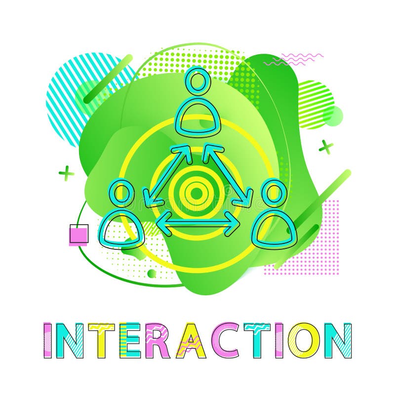 Interaction Symbol, Human and Arrows, Co-working Stock Vector ...