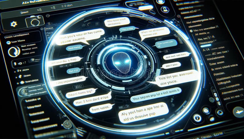 Next-Generation Tech Support with Interactive AI Chat Interface Stock ...