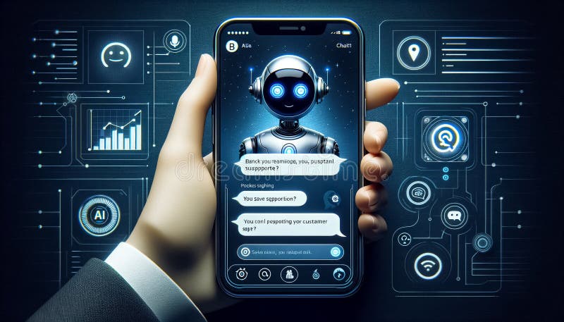 Next-Generation Tech Support with Interactive AI Chat Interface Stock ...