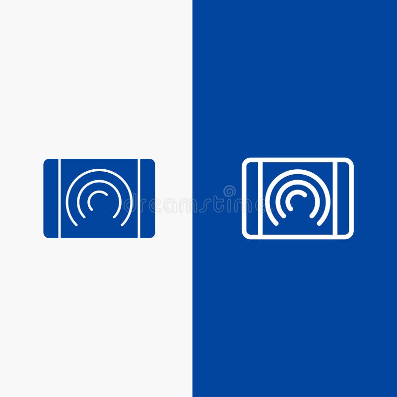 Interaction, User, Touch, Interface Line and Glyph Solid Icon Blue ...