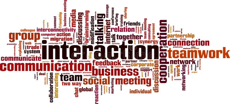 Interaction word cloud stock vector. Illustration of synergy - 181831948