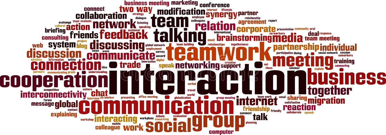 Interaction word cloud stock vector. Illustration of discussion - 275335880