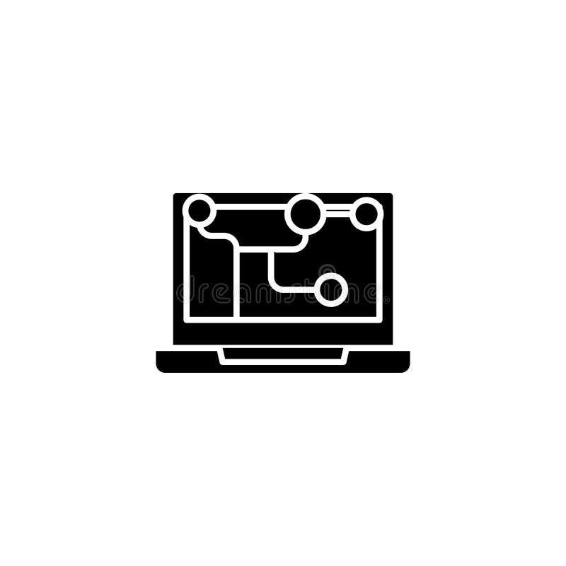 Interactions Chain Black Icon Concept. Interactions Chain Flat Vector ...