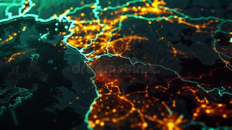 An Interactive Animation Showcasing the World Map Illuminated at Night ...