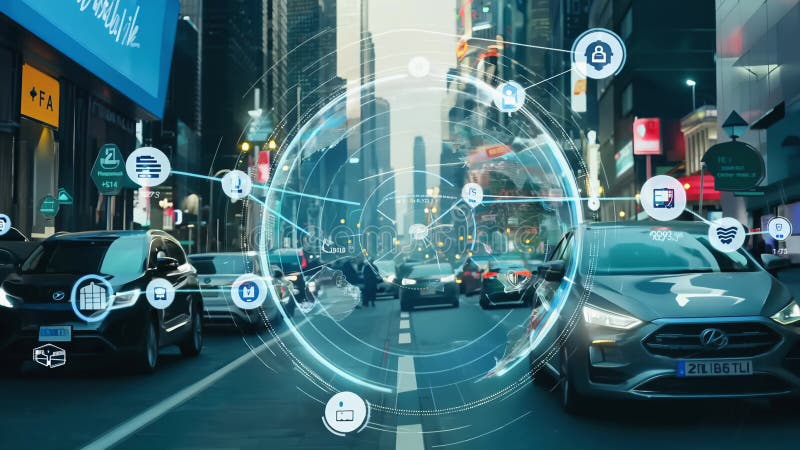 Interactive AR Map Interface Projected in a Bustling Futuristic City ...
