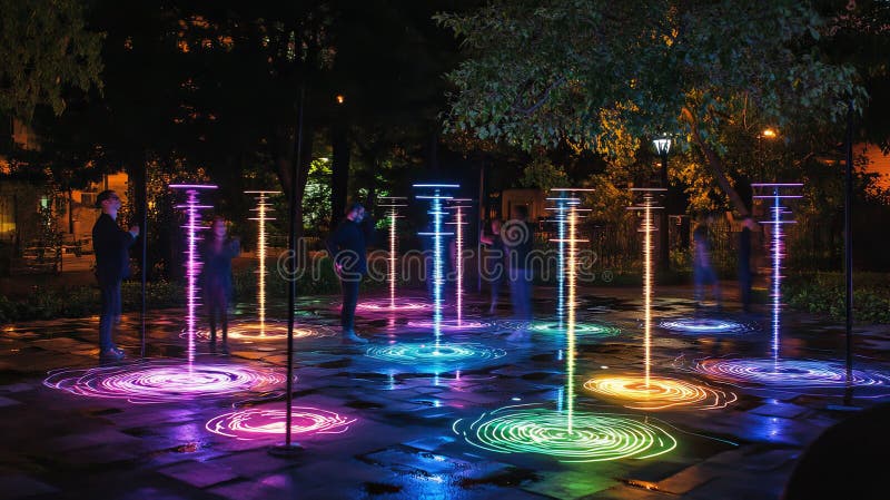 Interactive Art Piece with Sensors Reacting To Audience Movements. Stock Photo - Image of space ...