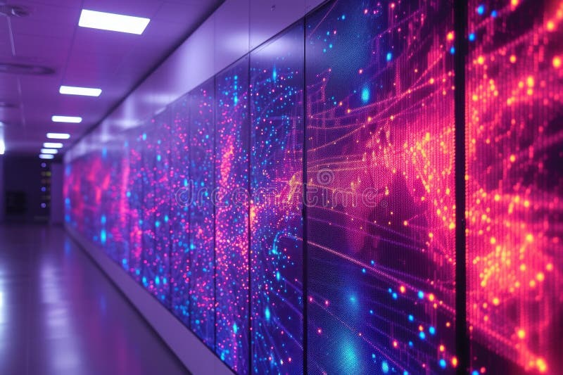 Interactive Big Data Led Monitor Panel. Generate Ai Stock Photo - Image ...