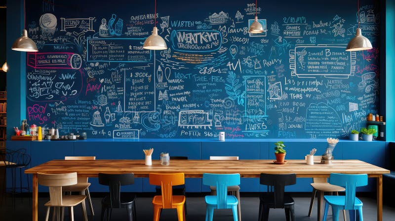 Interactive blue board stock image. Image of drawings - 371931719