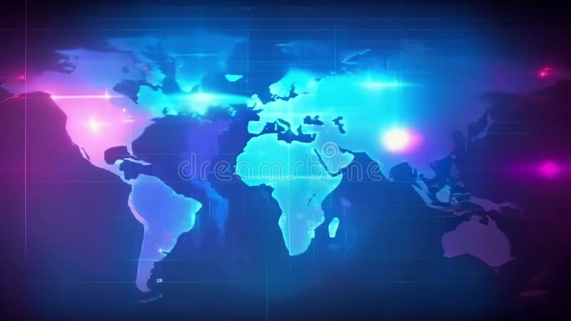 An Interactive Map of the World Showcasing Glowing Lights that ...