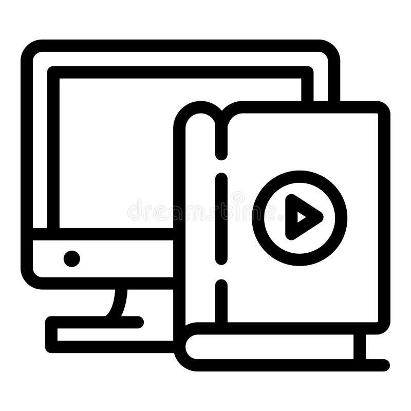 Interactive Book Icon, Outline Style Stock Vector - Illustration of ...
