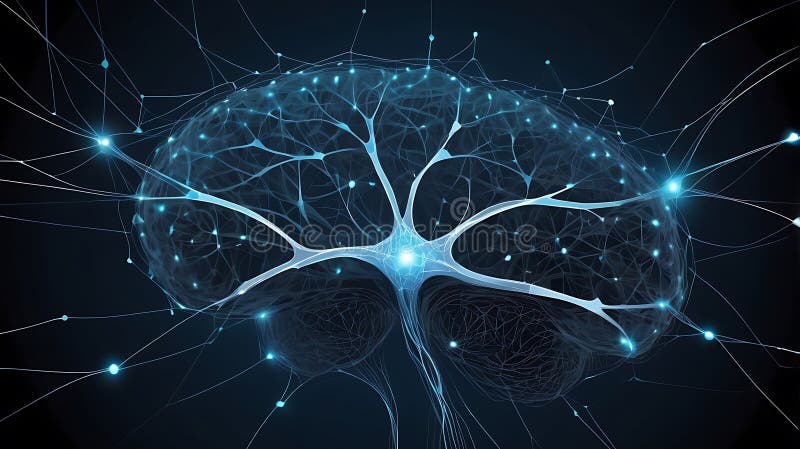 Interactive Brain Neural Network with Active Nodes Generative AI Stock ...