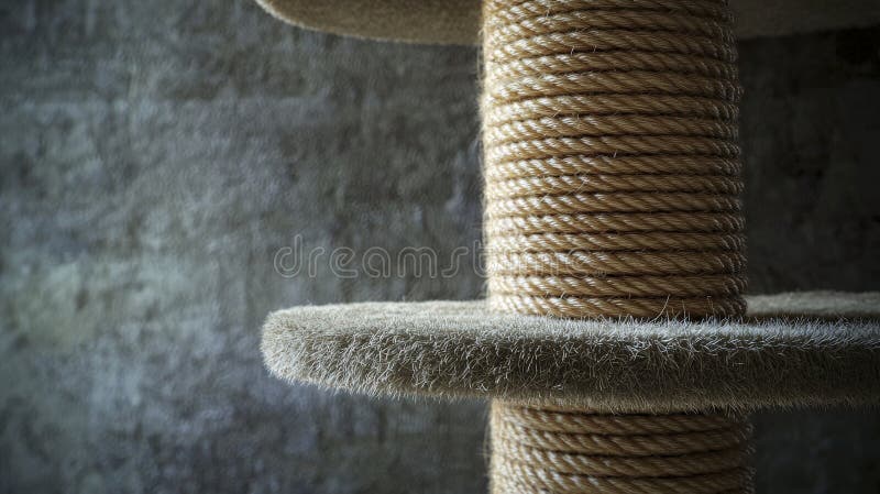 Interactive Cat Scratching Post Featuring Sisal Rope Texture in Cozy ...