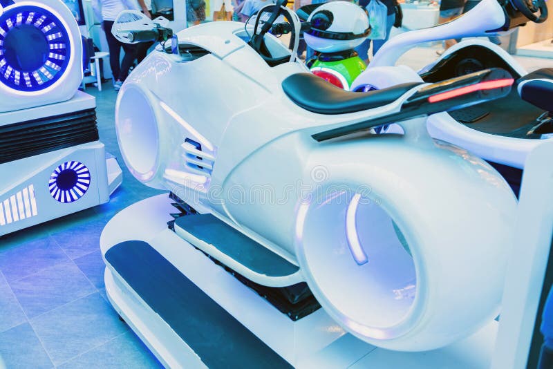 Interactive Chair with Goggle for Plaing Games in VR Stock Photo ...