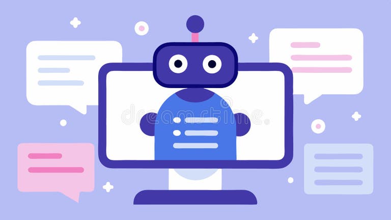 Interactive Chatbot a Friendly AI Chatbot on a Users Screen Asking ...
