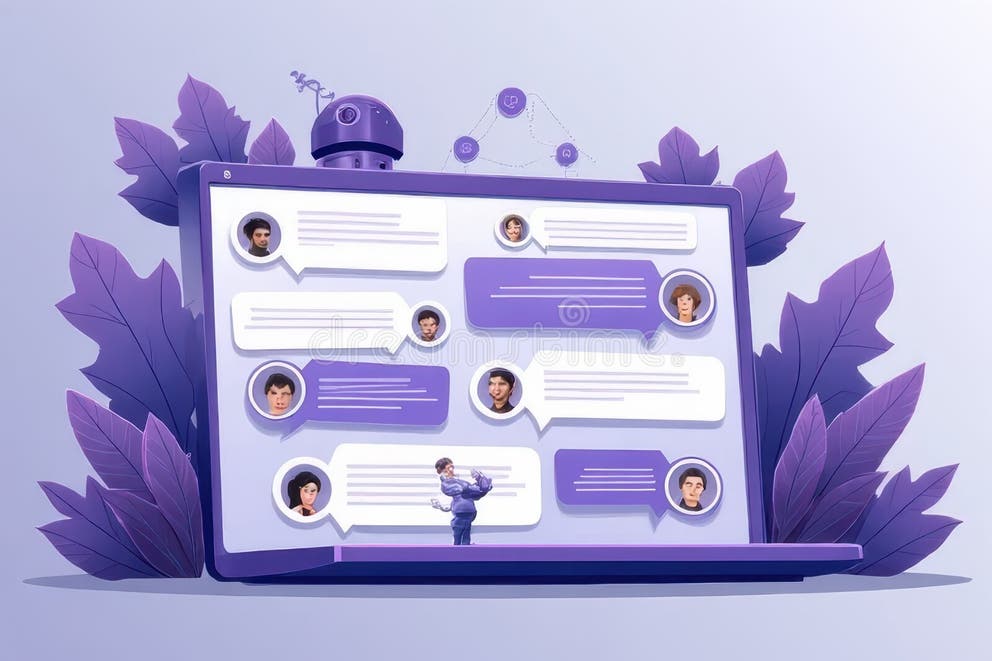 Interactive Chatbot Illustration Stock Illustration - Illustration of ...