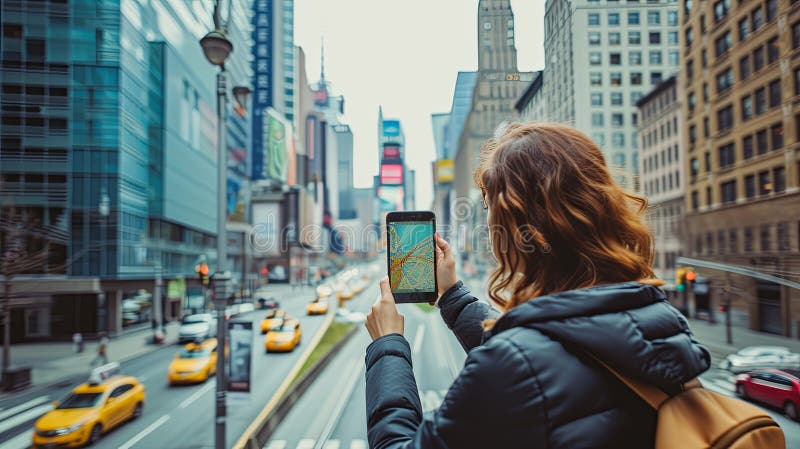 Interactive City Guide for Tourists Stock Illustration - Illustration ...