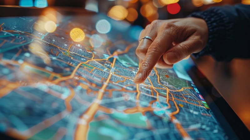 An Interactive City Map Displayed on a Digital Kiosk Allows Users To ...