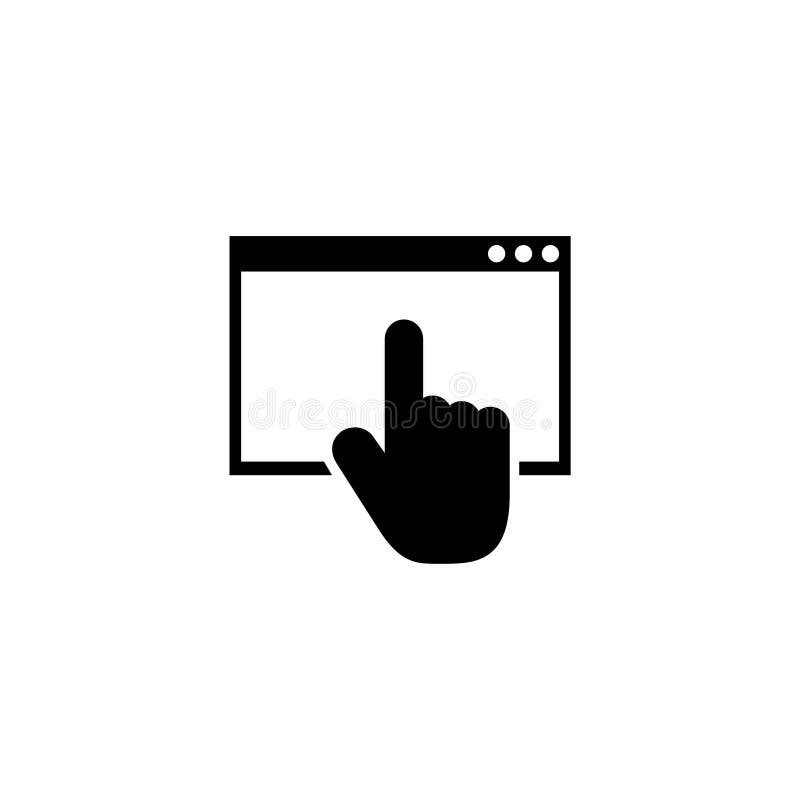 Interactive Click Icon Featuring a Hand Pointer and Browser Window ...