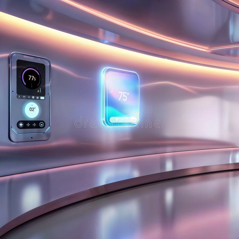 Interactive Climate Interface in Stylish Home, Generative Ai Stock ...