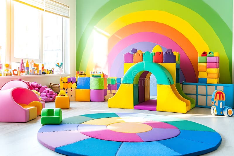 Interactive and Colorful Children S School Playroom Stock Illustration ...