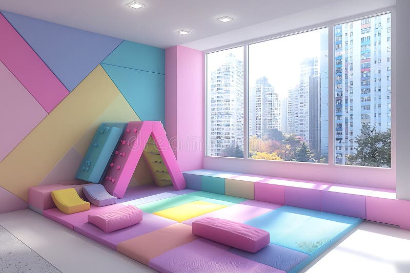 Interactive and Colorful Children S School Playroom Stock Illustration ...