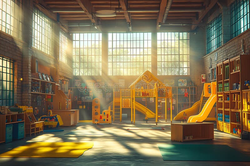 Interactive and Colorful Children S School Playroom Stock Illustration ...