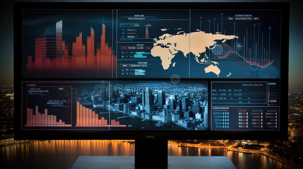 Interactive Computer Screen Data Stock Illustration - Illustration of ...