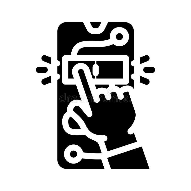 Interactive Content Online Learning Platform Glyph Icon Vector ...