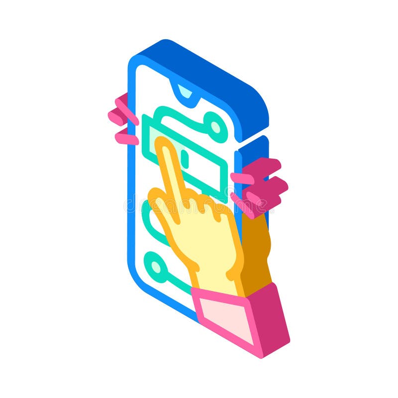 Interactive Content Online Learning Platform Isometric Icon Vector ...