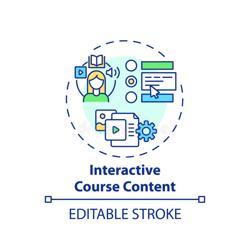 Interactive Course Content Concept Icon Stock Vector - Illustration of ...