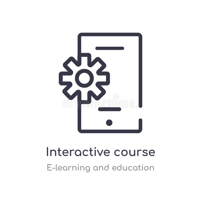 Interactive Course Outline Icon. Isolated Line Vector Illustration from ...
