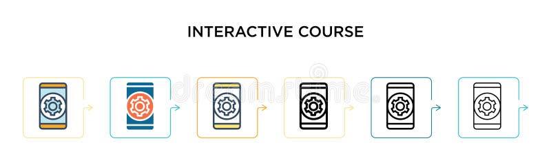 Interactive Course Vector Icon in 6 Different Modern Styles. Black, Two ...