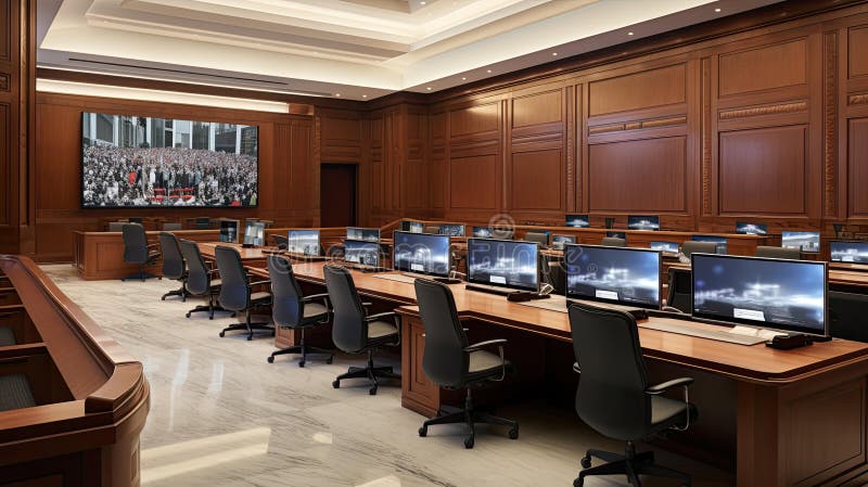 Interactive Court Technology Stock Illustration - Illustration of ...