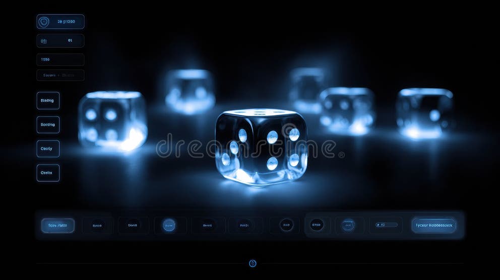 Crypto Dice Game Interface Glowing in Blue with Vibrant Graphics and ...