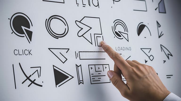 Interactive Cursor Collection Computer Mouse Click Loading Icon And