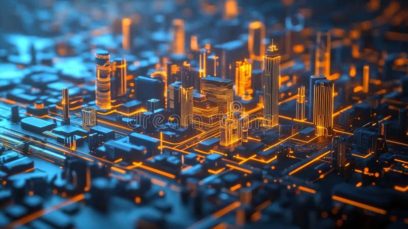 Interactive 3D Map of a Futuristic Urban Infrastructure Stock ...