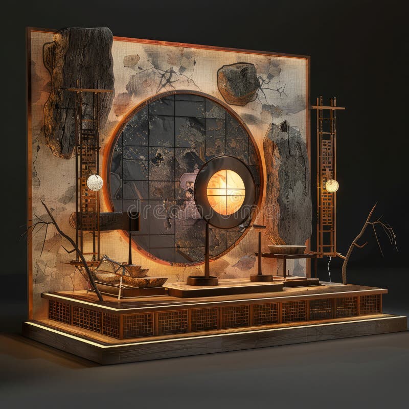 Interactive 3D Model of a Display Stage Stock Illustration ...