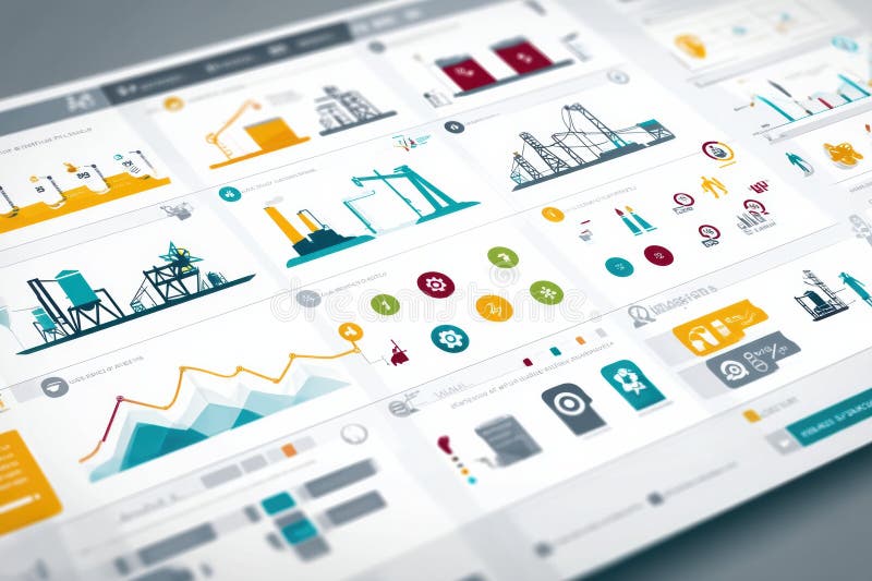 Interactive Dashboard Featuring Oil and Gas Icons in a Clean Layout for ...