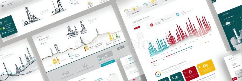 Interactive Dashboard Featuring Oil and Gas Icons in a Clean Layout for ...