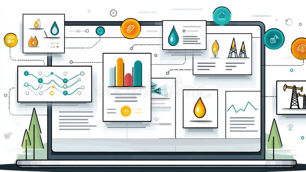 Interactive Dashboard Featuring Oil and Gas Icons in a Clean Layout ...