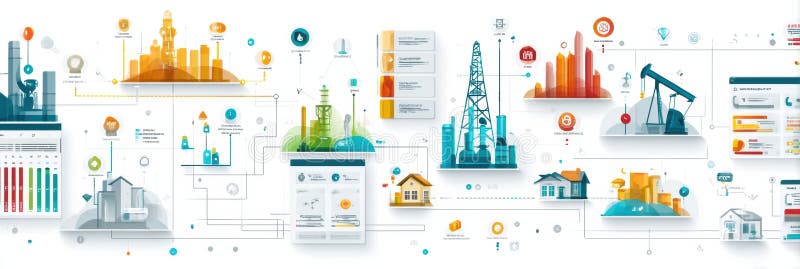 Interactive Dashboard with Oil and Gas Icons Showcasing Clean Design ...