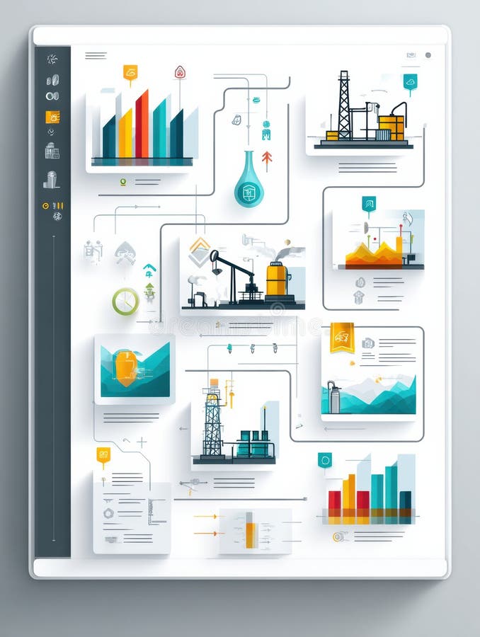 Interactive Dashboard Showcasing Clean Layout with Oil and Gas Icons ...