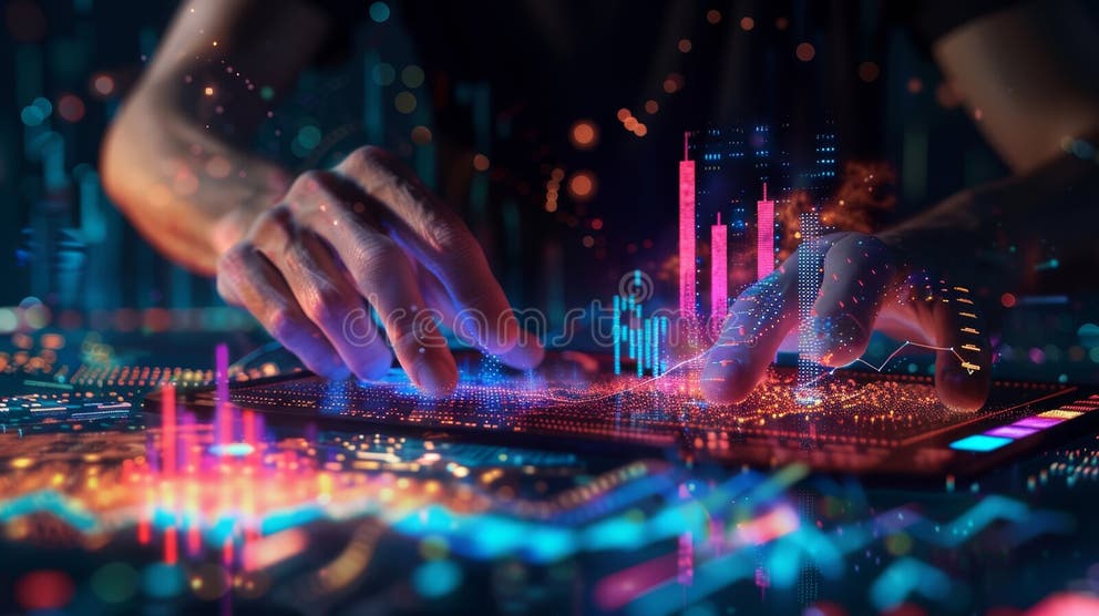 The Interactive Data Analysis.AI Generated Image Stock Image - Image of science, finance: 383290809