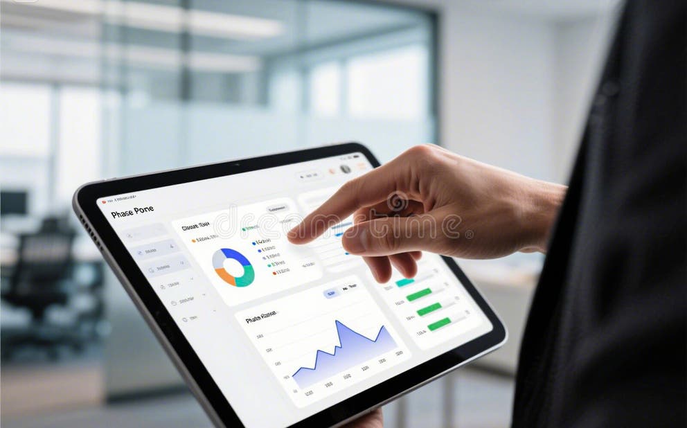 Interactive Data Analysis on a Modern Tablet Stock Photo - Image of ...