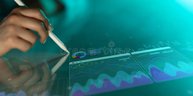 Data Analytics Dashboard with Digital Graphs in Modern Office Stock Photo - Image of modern ...